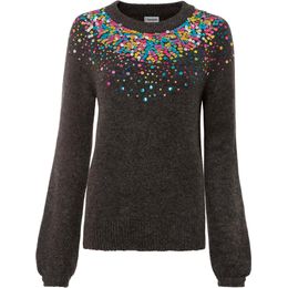 bonprix Damen Strickpullover, grau, Gr. 32, Obermaterial: 69% Polyacryl, 27% Polyester, 4% Elasthan, Pullover, aus Polyacryl, Polyester und Elasthan,