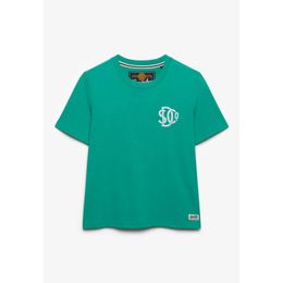 Superdry Damen T-Shirt "SD&CO NEON RELAXED TEE", gr&uuml;n, Gr. S, bedruckt, Single Jersey, Obermaterial: 100% Baumwolle, Shirts, aus Baumwolle, Relaxed
