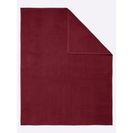 Wohndecke Biederlack, B:150cm L:220cm, rot, 70% Baumwolle, 30% Polyacryl, Wohndecken
