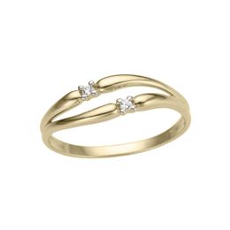 Firetti Damen Goldring "Schmuck Geschenk Gold 585, poliert, bicolor", 16, 0,03 P2 = erkennbare Einschl&uuml;sse, Diamanten Gelbgold 585, 2mm, gold,