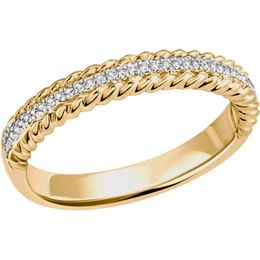 Firetti Damen Fingerring "Schmuck Geschenk Gold 585 Damenring Ring Memoire", 52, 0,1 SI = kleine Einschl&uuml;sse, Diamanten Gelbgold 585, 3mm, gold,