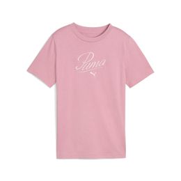Puma M&auml;dchen T-Shirt "ESS SCRIPT TEE G", rosa, Gr. 176, bedruckt, Jersey, Obermaterial: 100% Baumwolle, Shirts, Regular Fit, Kurzarm,