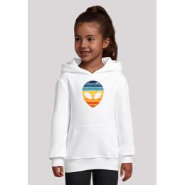 F4NT4STIC Kinder Kapuzenpullover "Alien Sonnenuntergang Retro", wei&szlig;, Gr. 134, Obermaterial: 65% Baumwolle, 35% Polyester, Pullover, Premium Qualit&auml;t