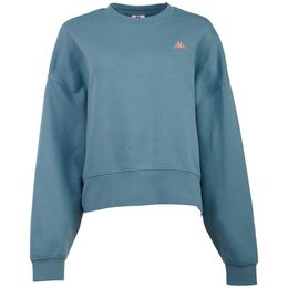 Kappa Damen Sweatshirt, blau, Gr. M, unifarben, 80% Baumwolle, 20% Polyester, Sweatshirts, - in angesagtem loose fit