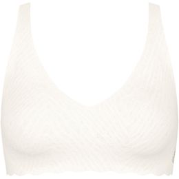 Sloggi Damen B&uuml;gelloser BH "ZERO Feel Bliss Soft bra", Gr. L, wei&szlig;, Spitze, Obermaterial: 76% Polyamid, 24% Elasthan, Jacquardmuster, unifarben, BHs,