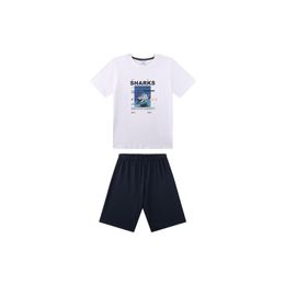 Sanetta Jungen Schlafanzug "Pyjama Pyjama short Teens Sharks", Gr. 152, bunt, Obermaterial: 100% Baumwolle CO., Homewear-Sets