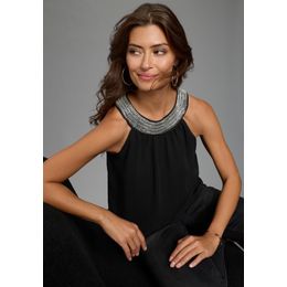 Laura Scott Damen Blusentop, schwarz, festlich, Gr. 46, unifarben, Chiffon, Obermaterial: 100% Polyester. Futter: 100% Polyester, Blusen, mit