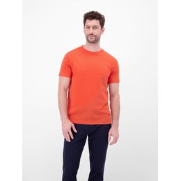 Lerros Herren T-Shirt, orange, Gr. M, unifarben, Single Jersey, Obermaterial: 100% Baumwolle, Shirts, im Basic-Look