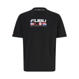 Fubu Damen T-Shirt "Fubu FBMQ12121BLK Fubu Corporate Intnl T-Shirt"schwarz, Gr. S, bedruckt, 100% Baumwolle, Shirts