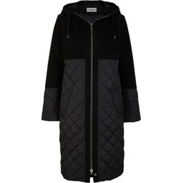 bonprix Damen Wintermantel, schwarz, Gr. 56, unifarben, Web, Obermaterial: 88% Polyester, 10% Viskose, 2% Elasthan. Futter: 100% Polyester.