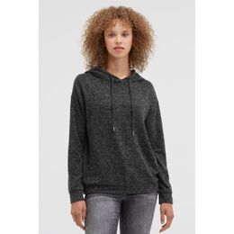 SOCCX Damen Kapuzenpullover, schwarz, Gr. XXXL, unifarben, Strick, Material: 53% Viskose, 43% Polyester, 4% Elasthan, Pullover, aus Flauschstrick