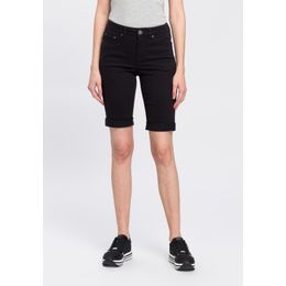 Arizona Damen Jeansbermudas, schwarz, Basic, Gr. 54, Denim/Jeans, Obermaterial: 98% Baumwolle, 2% Elasthan, Jeans, schmale Passform, krempelbarer