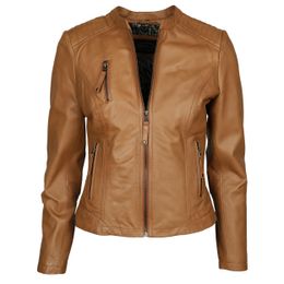 JCC Damen Bikerjacke "125302", braun, Gr. 44, Obermaterial 100% Leder, Lamm / Futter: 100% Polyester, Jacken