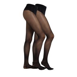 Camano Damen Feinstrumpfhose "Strumpfhose 2er Pack", Gr. 42, schwarz, 83% Polyamid, 17% Elasthan, , Strumpfhosen