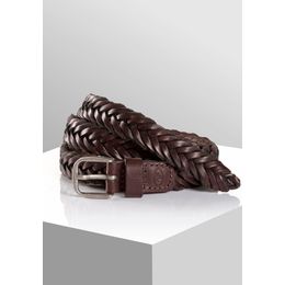 Tom Tailor Damen Flechtg&uuml;rtel "TTCLAUDETTE", braun, Gr. 90, unifarben, Rindsleder, G&uuml;rtel, 2 cm breiter Dameng&uuml;rtel, stufenlos verstellbar, Echtleder