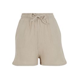 Urban Classics Damen Sweatshorts "Urban Classics Ladies Musselin Shorts"chalkdust, Gr. 5XL, unifarben, 100% Baumwolle, Hosen