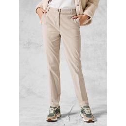 Cecil Damen Cordhose, beige, Gr. 34, unifarben, Web, 98% Baumwolle, 2% Elasthan, Hosen, 4-Pocket Style