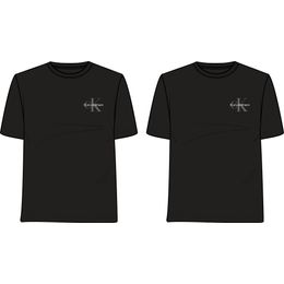Damen T-Shirt "MONOLOGO CN 2 PACK TEE", schwarz, Gr. M, Calvin Klein Jeans, Single Jersey, Obermaterial: 100% Baumwolle, Shirts, Logoschriftzug