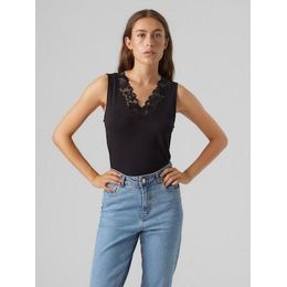 V&eacute;ro Moda VERO MODA Damen V-Shirt "VMROSA SL V-NECK TOP JRS NOOS"schwarz, Gr. XS, unifarben, Jersey, Obermaterial: 95% Viskose, 5% Elasthan, Shirts