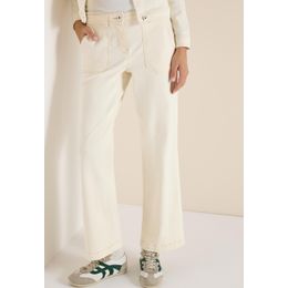 Cecil Damen Weite Jeans "Style NEELE", beige, Gr. 31, unifarben, Denim/Jeans, Obermaterial: 92% Baumwolle, 6% Elastomultiester, 2% Elasthan. Futter: