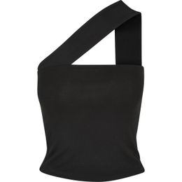 Urban Classics Damen Tanktop "Urban Classics Damen Ladies One Strap Top"schwarz, Gr. M, unifarben, 95% Baumwolle, 5% Elasthan, Tops