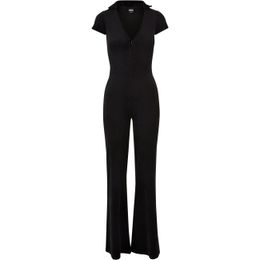 Urban Classics Damen Jumpsuit "Urban Classics Damen Ladies Velvet Jumpsuit"schwarz, Gr. M, unifarben, 93% Polyester, 7% Elasthan, Overalls