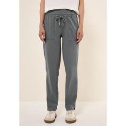 Cecil Damen Stoffhose, grau, Gr. XXL, unifarben, Web, 65% Baumwolle, 32% Polyester, 3% Elasthan, Hosen, Middle Waist