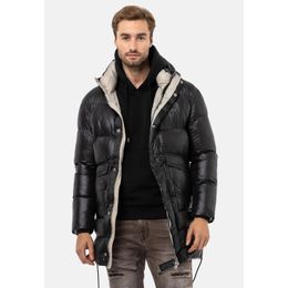 Cipo & Baxx CIPO & BAXX Herren Winterjacke "Jacke", schwarz, Gr. S, unifarben, 100% Nylon, Jacken, mit seitlichen Schlitzen