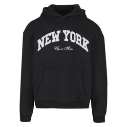 Herren Kapuzensweatshirt "Upscale by Mister Tee New York Collage Fluffy Hoody"schwarz, Gr. M, UPSCALE BY MISTER TEE, bedruckt, 100% Baumwolle,