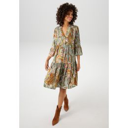 Aniston CASUAL Damen Tunikakleid, bunt, Gr. 36, Paisley, bedruckt, gemustert, Web, Obermaterial: 100% Viskose, Kleider, mit farbharmonischem,
