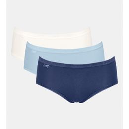 Sloggi Damen Midislip "Basic+ Midi", Gr. 44, blau, Single Jersey, Obermaterial: 95% Baumwolle, 5% Elasthan, Unterhosen, perfekter Sitz, besonders
