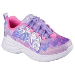 Skechers M&auml;dchen Slip-On Sneaker "DREAM RACER", Gr. 28, lila, Lederimitat, Glitzer, animal-print, Schuhe, Blink,-Klettschuh mit Herz-Applikation,
