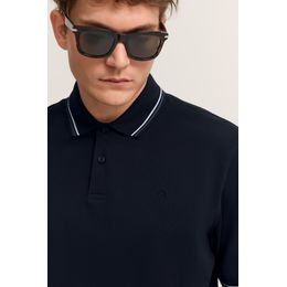 Bugatti Herren Poloshirt "Modern Fit", blau, Gr. S, unifarben, 100% Baumwolle, Shirts, Basic Essential aus Baumwolle