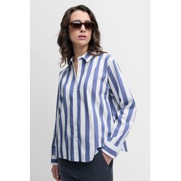 Cinque Damen Langarmbluse "CIPIXIE"blau, wei&szlig;, Gr. 40, gestreift, Web, Obermaterial: 69% Baumwolle, 28% Polyester, 3% Elasthan, Blusen,