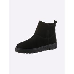 Casual Looks Damen Stiefelette, Gr. 39, schwarz, Veloursleder, Schuhe