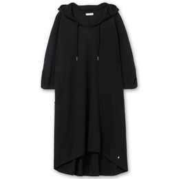 sheego Damen Shirtkleid "Shirtkleid", schwarz, Gr. 56, unifarben, Jersey, 50% Baumwolle, 50% Modal, Kleider