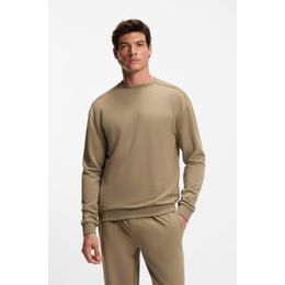 BOSS Herren Sweatshirt "Chevron", Gr. L, beige, Single Jersey, Obermaterial: 100% Baumwolle, Basic, Sweatshirts, Basic, normale Passform