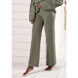 ELBSAND Damen Strickhose, Gr. 32, gr&uuml;n, Feinstrick, Obermaterial: 50% Polyester, 50% Viskose, meliert, unifarben, Hosen, aus hochwertigen Strick