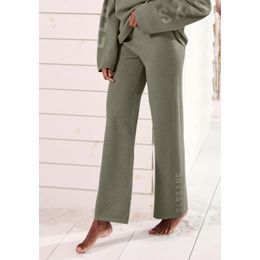 ELBSAND Damen Strickhose, Gr. 44, gr&uuml;n, Feinstrick, Obermaterial: 50% Polyester, 50% Viskose, meliert, unifarben, Hosen, aus hochwertigen Strick