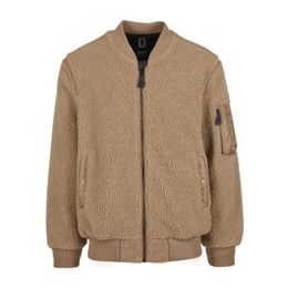 Brandit Herren Allwetterjacke "Brandit MA1 Sherpa Jacket", beige, Gr. S, unifarben, 100% Polyester, Jacken