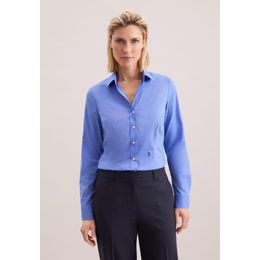 Seidensticker Damen Hemdbluse, blau, Gr. 34, unifarben, 100% Baumwolle, Blusen, 1/1 Kragen Uni