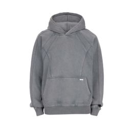 DROPSIZE Herren Kapuzenpullover "Dropsize SEAM HOODIE"acid washed grau, Gr. S, mehrfarbig, 70% Baumwolle, 30% Polyester, Pullover