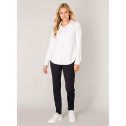 Base Level Damen Langarmbluse "Tamara", wei&szlig;, Gr. 40, unifarben, Web, Obermaterial: 75% Polyamid, 25% Elasthan, Blusen, mit Stretch und Knopfleiste