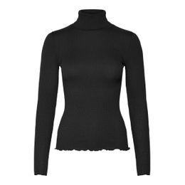rosemunde Damen Rollkragenshirt "Beatha silk shirt mit Seide", schwarz, Gr. XL, unifarben, Strick, Obermaterial: 55% Seide, 45% Baumwolle, Shirts,