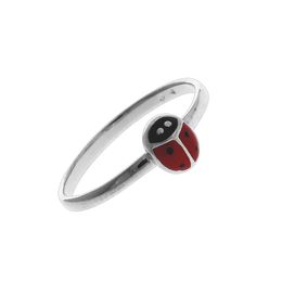 Vivance Damen Fingerring "925/- Sterling Silber Marienk&auml;fer", 042 (13,4), Silber 925 (Sterlingsilber), wei&szlig;, Silber 925 (Sterlingsilber), Fingerringe