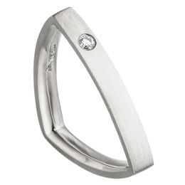 Jobo Damen Diamantring "Spitz-Ring dreieckig", 52, SI = kleine Einschl&uuml;sse, Diamanten Platin 950, grau, Diamanten, Platin 950, Fingerringe, 950