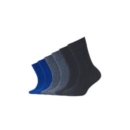 Camano M&auml;dchen Socken "6er Pack", Gr. 23, blau, 76% Baumwolle, 23% Polyamid, 1% Elasthan, uni, Socken