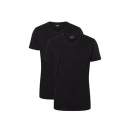 Camano Damen T-Shirt "T-Shirt 2er Pack", schwarz, Gr. L, 100% Baumwolle, Shirts