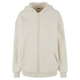 Urban Classics Damen Sweatjacke "Urban Classics Damen Ladies Cozy Oversized Zip Hoody", beige, Gr. M, unifarben, 95% Baumwolle, 5% Elasthan,