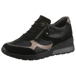 Waldl&auml;ufer WALDL&Auml;UFER Damen Keilsneaker "H-CLARA", Gr. 4,5, schwarz, Nappaleder, Nubukleder, Veloursleder, Reptilienpr&auml;gung, Schuhe, Bequemschuh, Komfortschuh,
